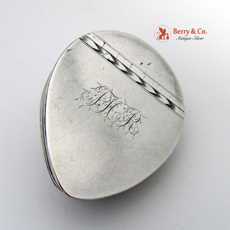 Irish Snuff Box Cowrie Shell John Egan 1800 Sterling Silver Mono PHR | eBay