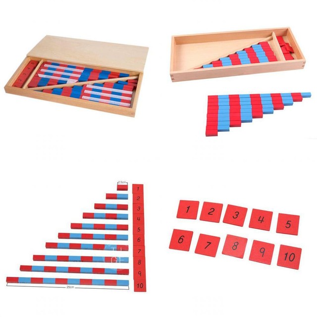 Montessori Mathematics Material - Small Numerical Rods with Number ...