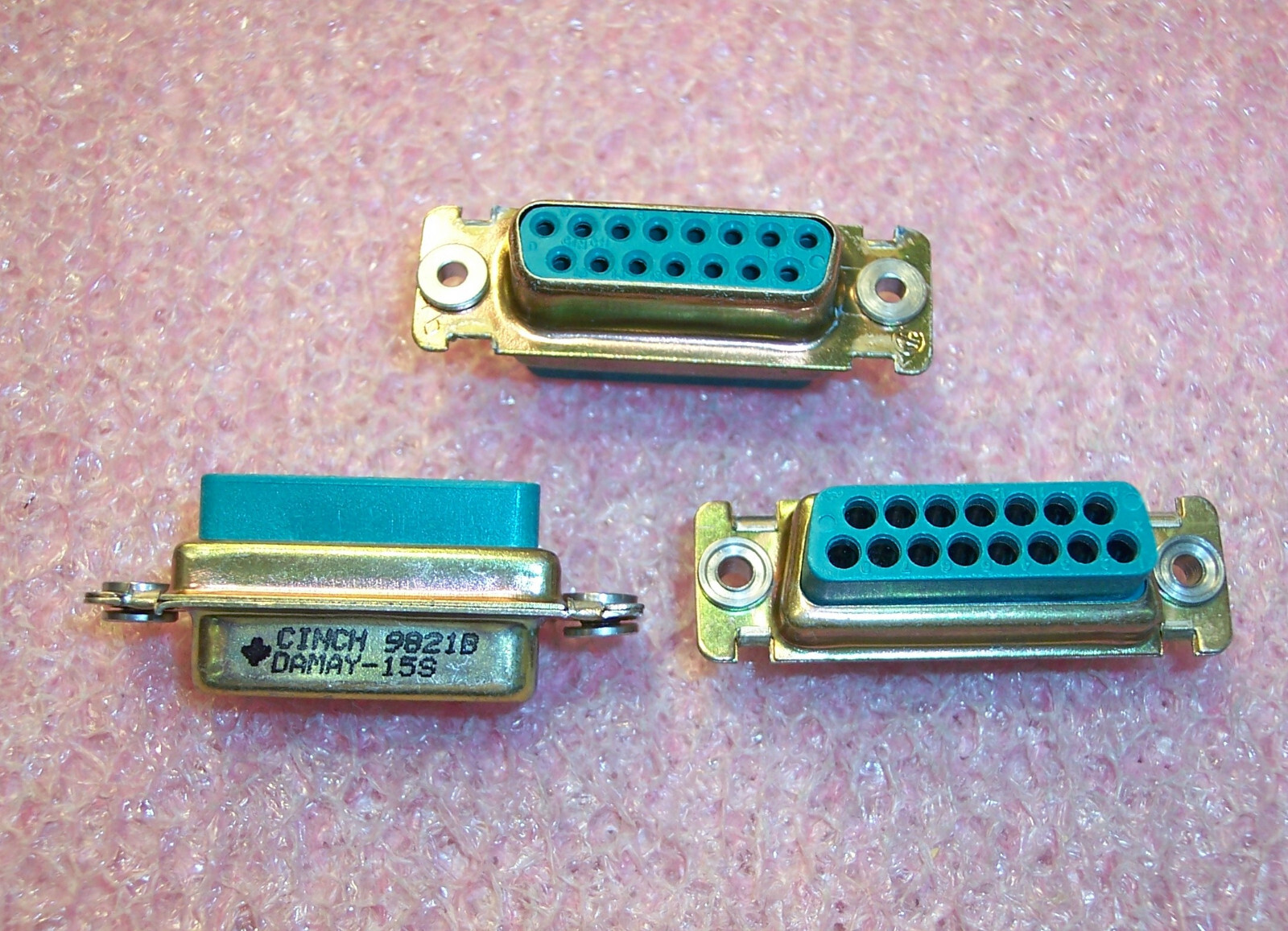 QTY (5) DAMAY-15S CINCH 15 POSITION D-SUB RECEPTACLES DB-15 W/O PINS ...