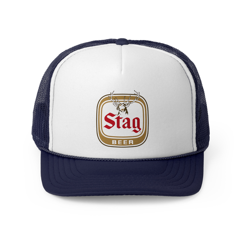 Vintage Stag Beer Mesh Snapback Trucker Hat - Adjustable Retro Beer Cap ...