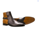 Men's Flat-soled Faux Leather High-top Buckle Panels Stylish Chelsea ...