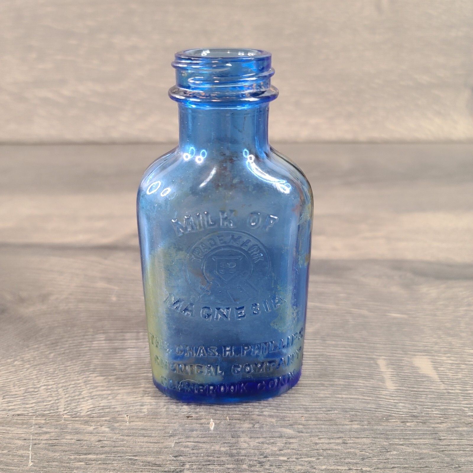 Vintage Genuine Phillips Milk of Magnesia Cobalt Blue Glass Embossed ...