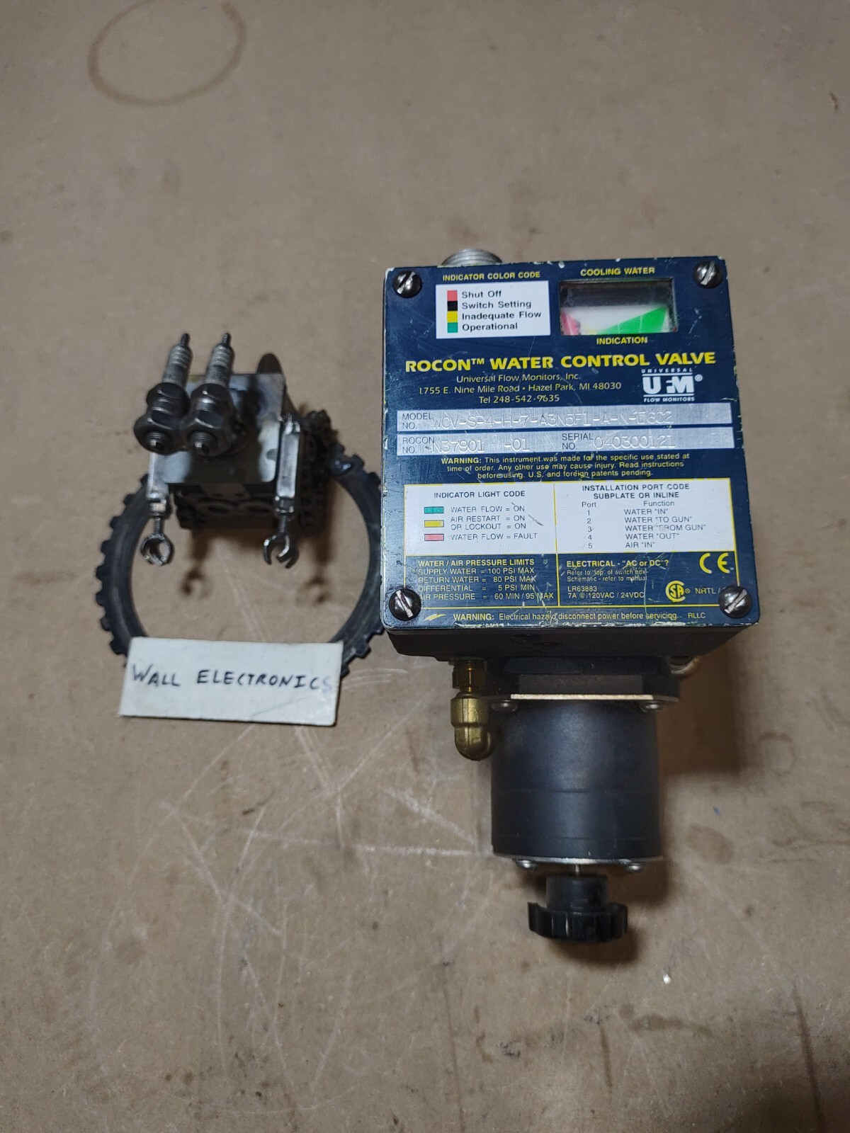 ROCON WCV-S-4-H-7-A3N5F1-A-N-E6C2 Water Control Valve =USED= | eBay
