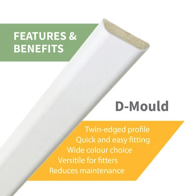 uPVC Cloaking Fillet D Mould Trim PVC | Grelly UK