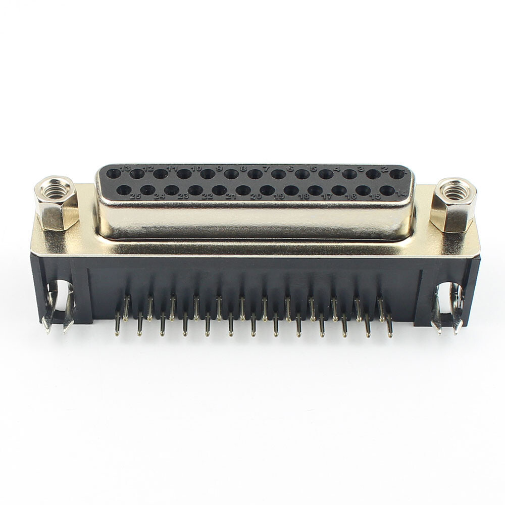2Pcs D-SUB 25 Pin Female Right Angle PCB Socket Connector Adapter 2 ...
