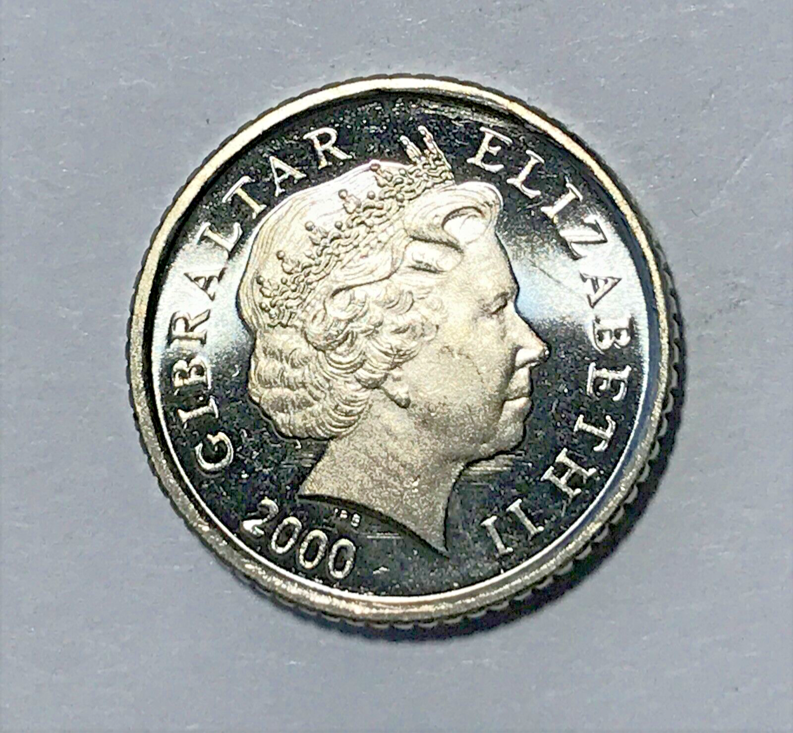 2000 Gibraltar Coin 5 pence Barbary Macaque Monkey Candytuft Flower ...