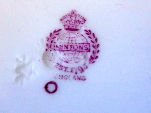 Antique 19th c Mintons Est 1793 England Raised Enamel Flowers Saucer ...