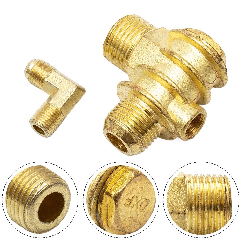 1 Pieces 3 Port Check Valve Brass Male-Threaded Workshop Replaces Air ...