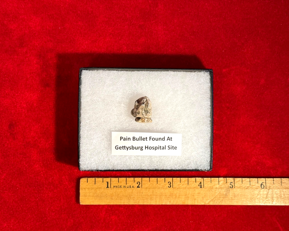 ORIG CIVIL WAR PAIN BULLET W / VISIBLE TEETH MARKS / FOUND GETTYSBURG ...