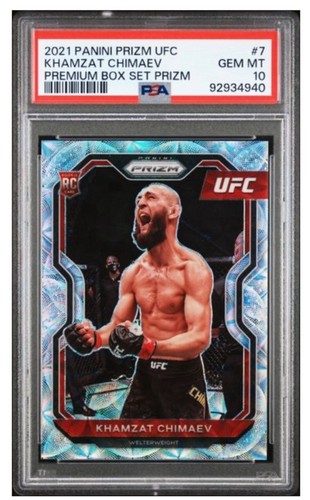 KHAMZAT CHIMAEV 2021 PANINI PRIZM UFC PSA 10 PREMIUM BOX /99 SET PRIZM ...