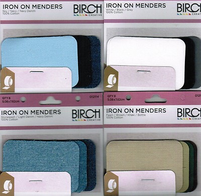 Iron on Mending Patches 8 Pack Best Mender Patch Clothing Repair Birch ...