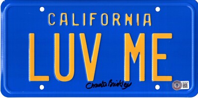 CHRISTIE BRINKLEY Signed Vacation "LUV ME" License Plate BAS #BF59725 ...