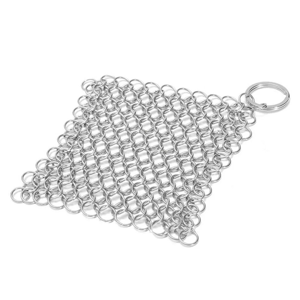 Stainless Steel Cast Iron Cleaner Chainmail Scrubber Home Cookware ...