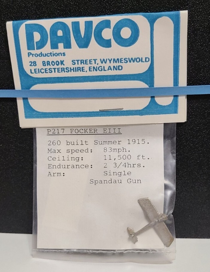 DAVCO Prod. Military Miniatures - (NEW) 1/300th WW1 P217 Fokker EIII | eBay