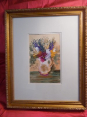 Original Floral Oil Painting by Anna Sandhu Ray, wife of the late James ...