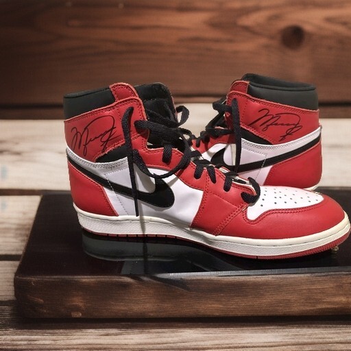 Michael Jordan Dual Autographed Signed 1985 Air Jordan 1 Sneakers ...