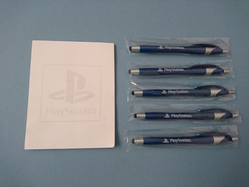 5 NEW SONY PLAYSTATION INK STYLUS PENS & 1 PLAYSTATION NOTES PAD (24 ...