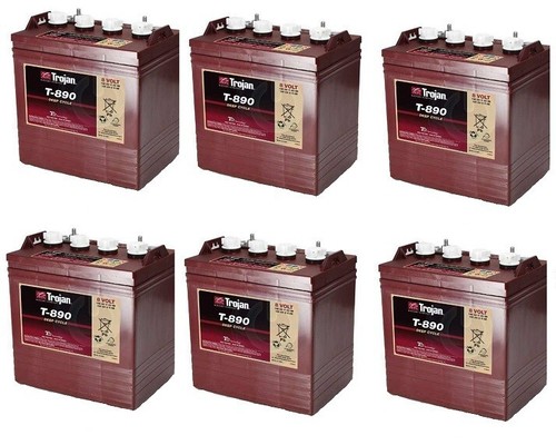 Trojan Motive T-890 8V 190Ah Flooded Lead Acid GC8 Deep Cycle Battery ...