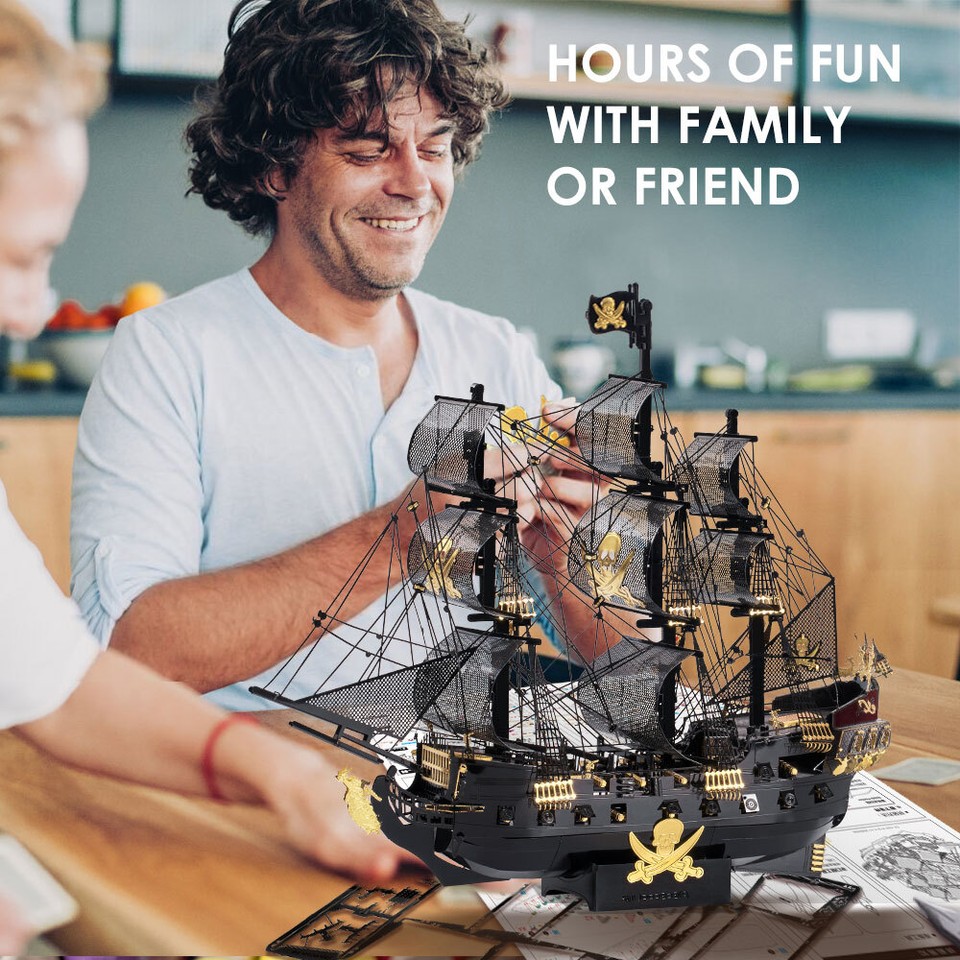 Piececool 3D Model Kits The Black Pearl Metal Model Puzzles Halloween ...