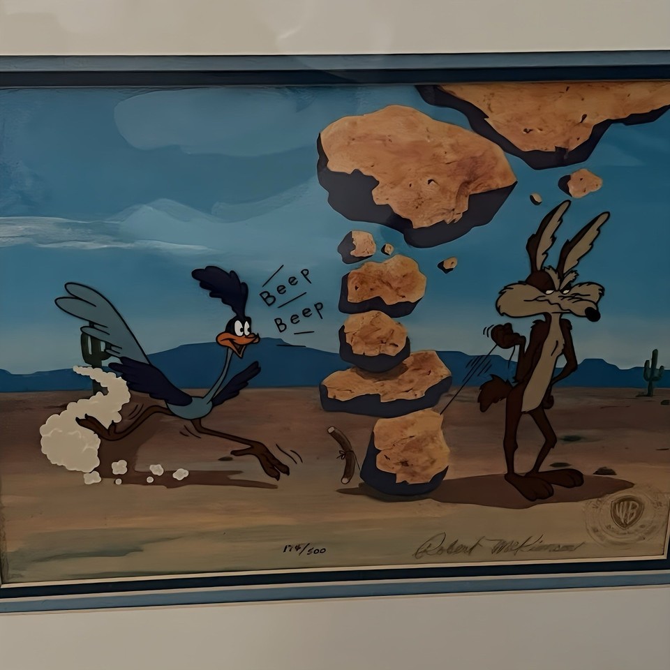 Coyote Strikes Again Road Runner Wile E Coyote WB Animation Cel 1998 ...