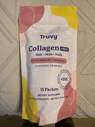 Truvy Collagen & BHC Hair Skin Nails Strawberry Lemonade 15 Packets | eBay