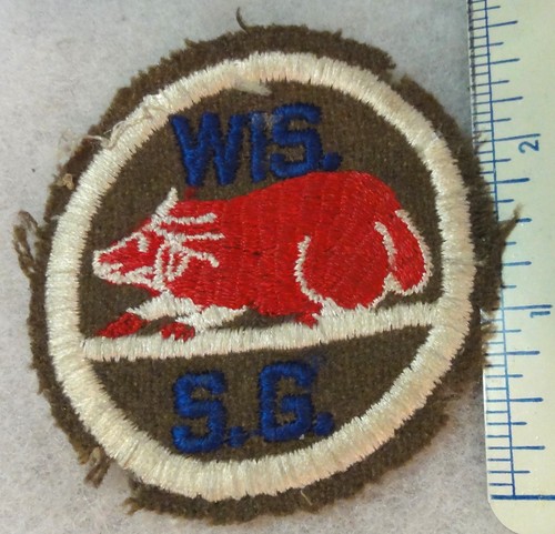 Wisconsin State Guard Shoulder Patch -- Stitched on Wool -- Original ...