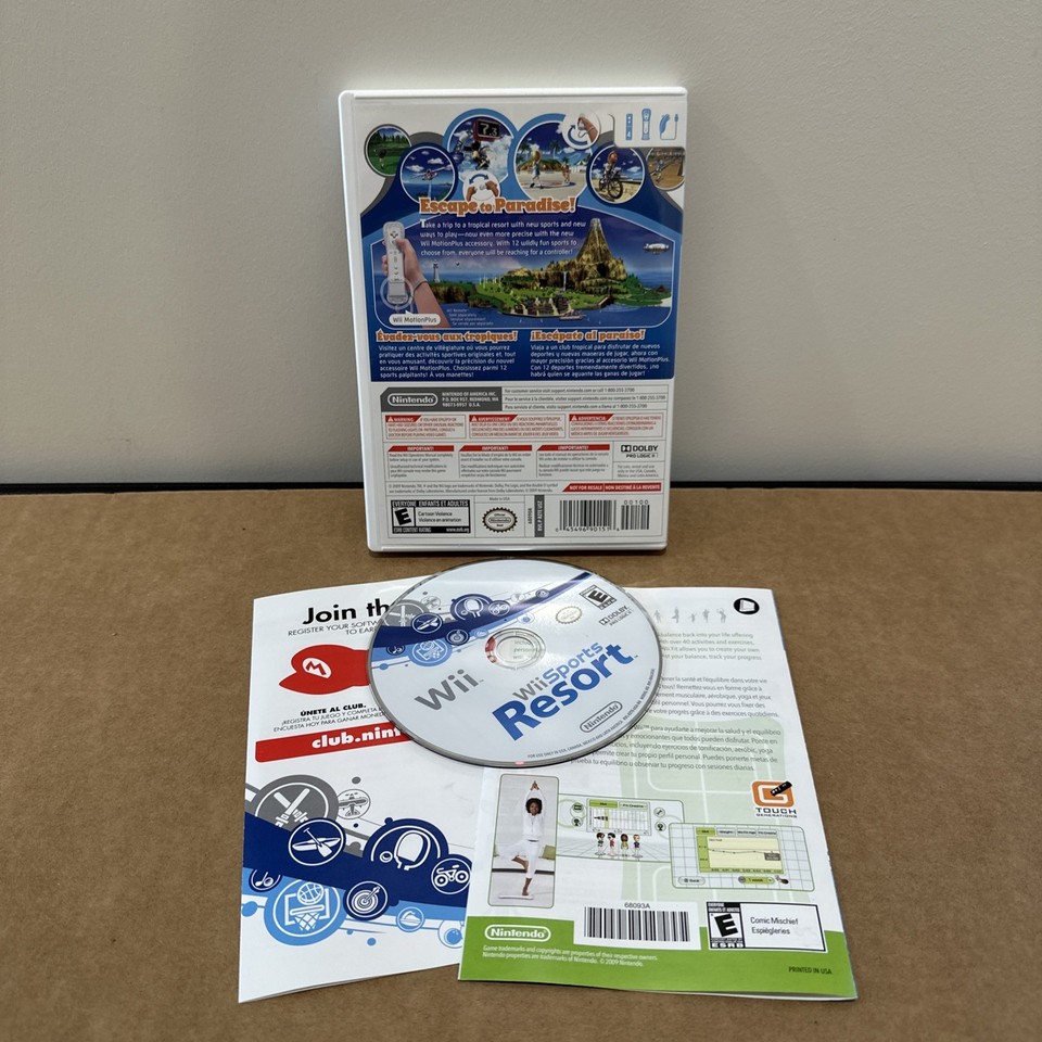 Wii Sports Resort (Nintendo Wii, 2009) CIB Complete W/ Manual ...