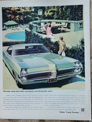 1967 GM Wide track green Pontiac Bonneville car vintage ad | eBay