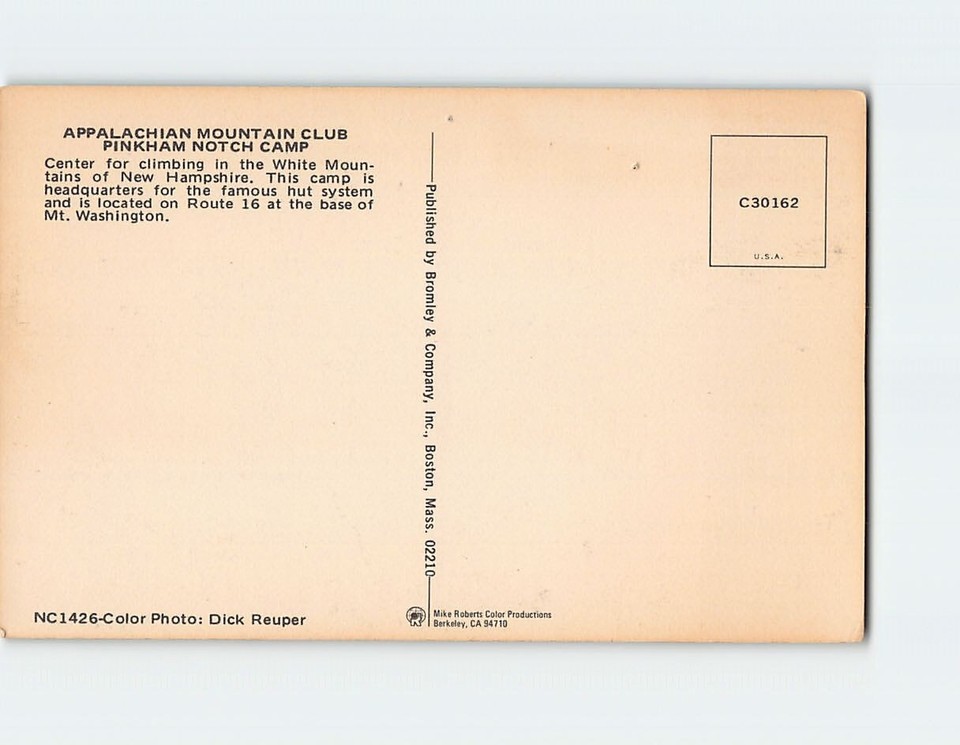 Postcard Appalachian Mountain Club Pinkham Notch Camp Gorham New ...