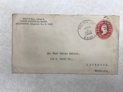 SBB143 Bank Envelope Letterhead First National Bank Arlington Kingsbury ...