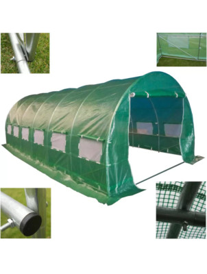 6m x 3m heavy duty polytunnel greenhouse steel frame grow tunnel ...