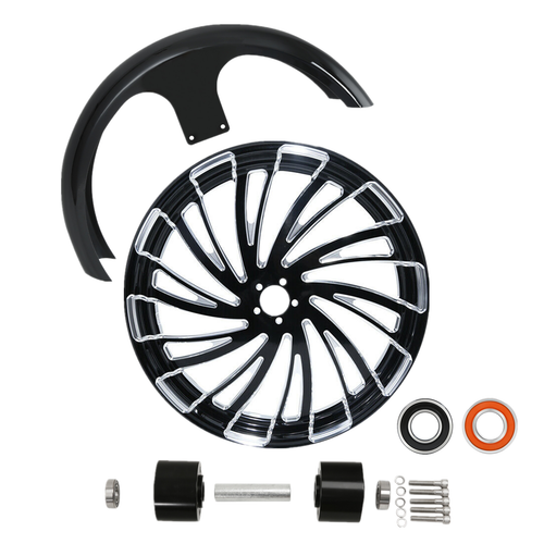 26'' Front Wheel Rim Dual Disc Hub & Fender Fit For Harley Road Glide ...