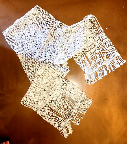 113" x 14" Cotton Macrame Table Runner White Window Scarf Swag | eBay