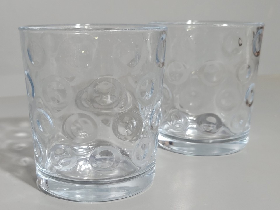 Pasabahce 8 oz Vintage Optic Coin Dot Old Fashion Rocks Glass Set Of 2 ...