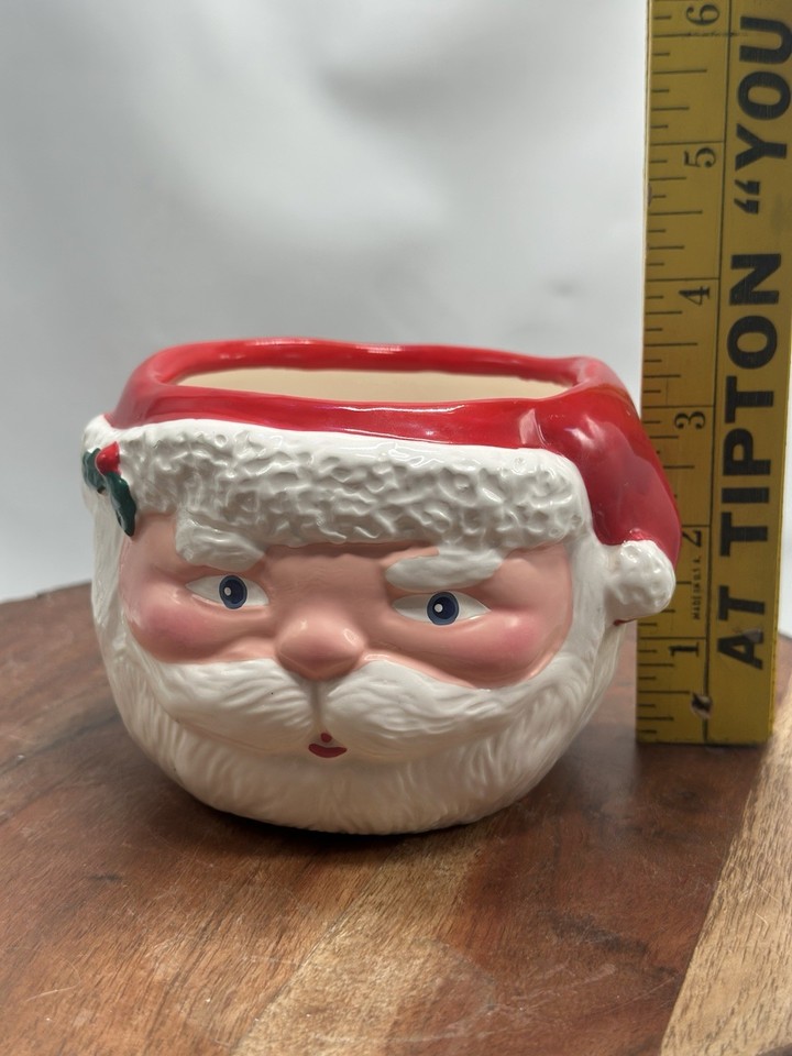 Vintage RUSS Santa Claus Christmas Candy Bowl Trinket Tree Ceramic | eBay