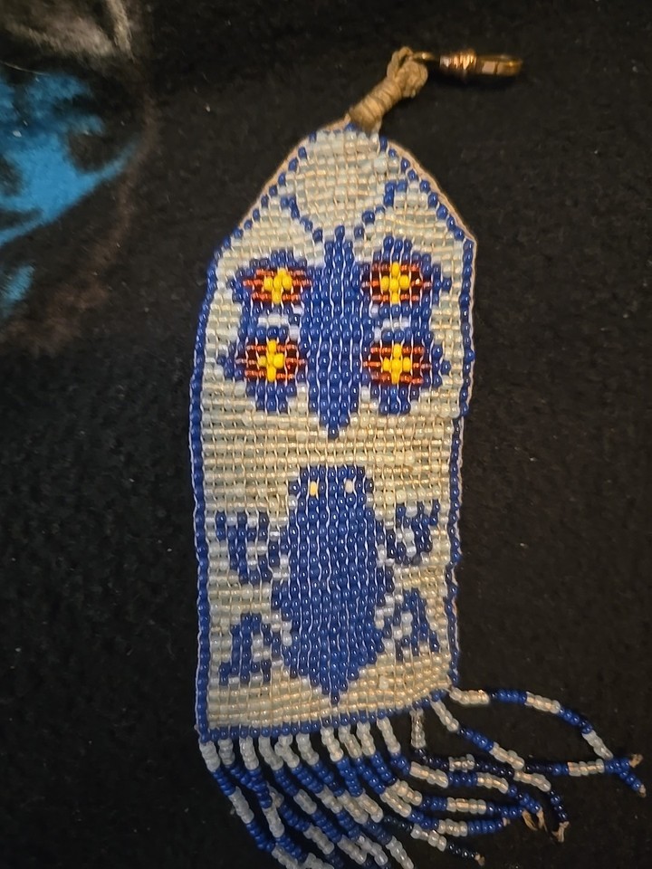 1910 Era Northwest INDIAN Tribal Beadwork watch fob - Butterfly & Frog ...