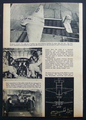 XCG-16 Army Air Force Bowlus Glider 1945 pictorial General Airborne ...