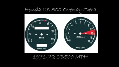 Honda CB500 CB 500 Speedometer Tach Gauge Clock Overlay Decal MPH | eBay