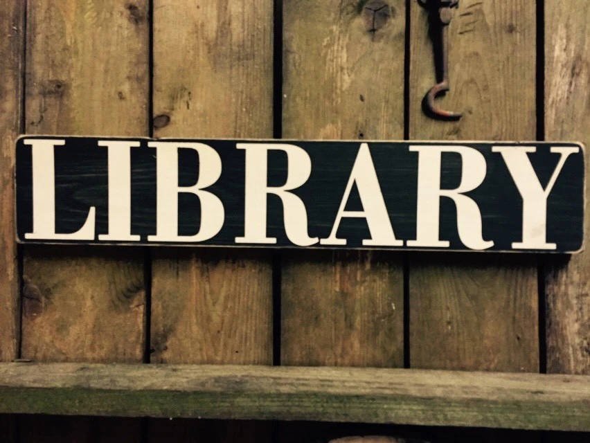 Vintage Library Sign