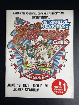 1976 All American Game Football Game Program Jones Stadium Lubbock | eBay