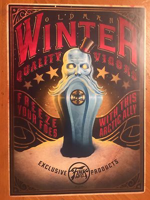 Tin Sign Vintage Metal Bioshock Old Man Winter Quality Vigors | eBay