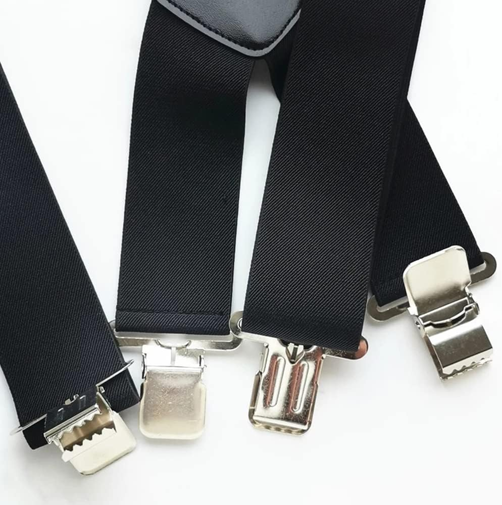 Heavy Duty Extra Wide Men'S Adjustable Elastic Suspenders Clip on ...