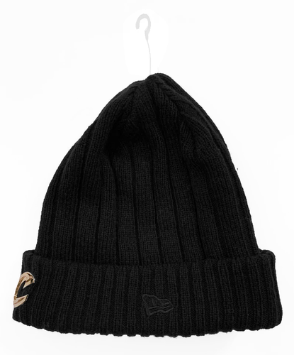 🏀 Cleveland Cavaliers NBA Badge Cuff New Era Black Knit Hat Adult Org ...