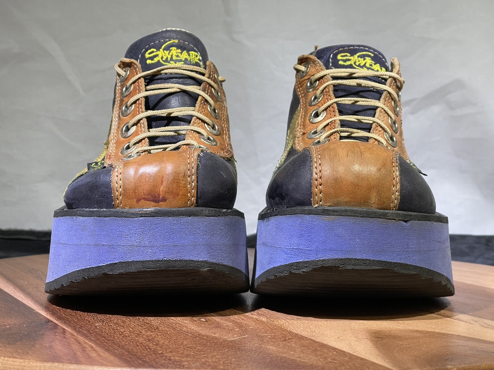 Rare Vintage 1990's Swear Platform Purple Brown Sneak… - Gem