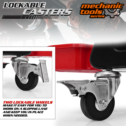 [DETACHABLE TOOL TRAY]Rolling Garage Shop Vehicle Work Stool Repair ...