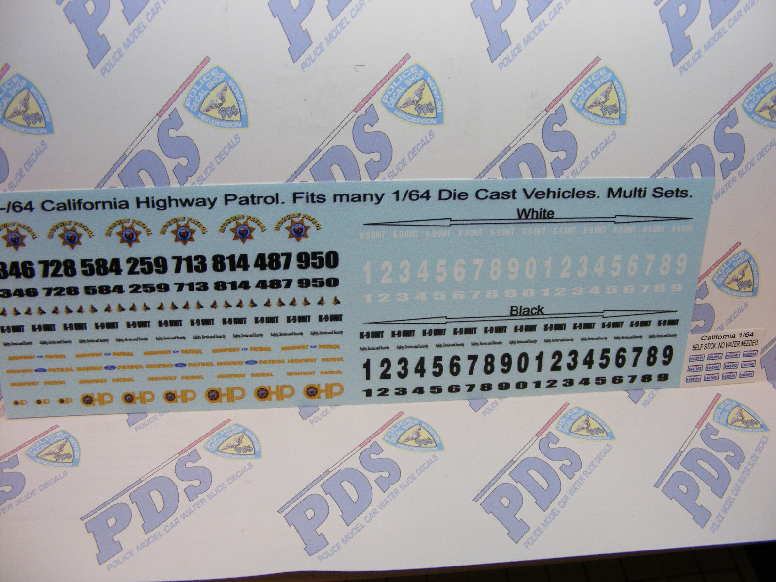 California Highway Patrol 1/64 Water Slide Decals Customizing Set | eBay
