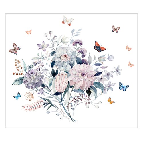 Autocollants Floraux Stickers Muraux De Fond Mural Élégant Appliqué | eBay