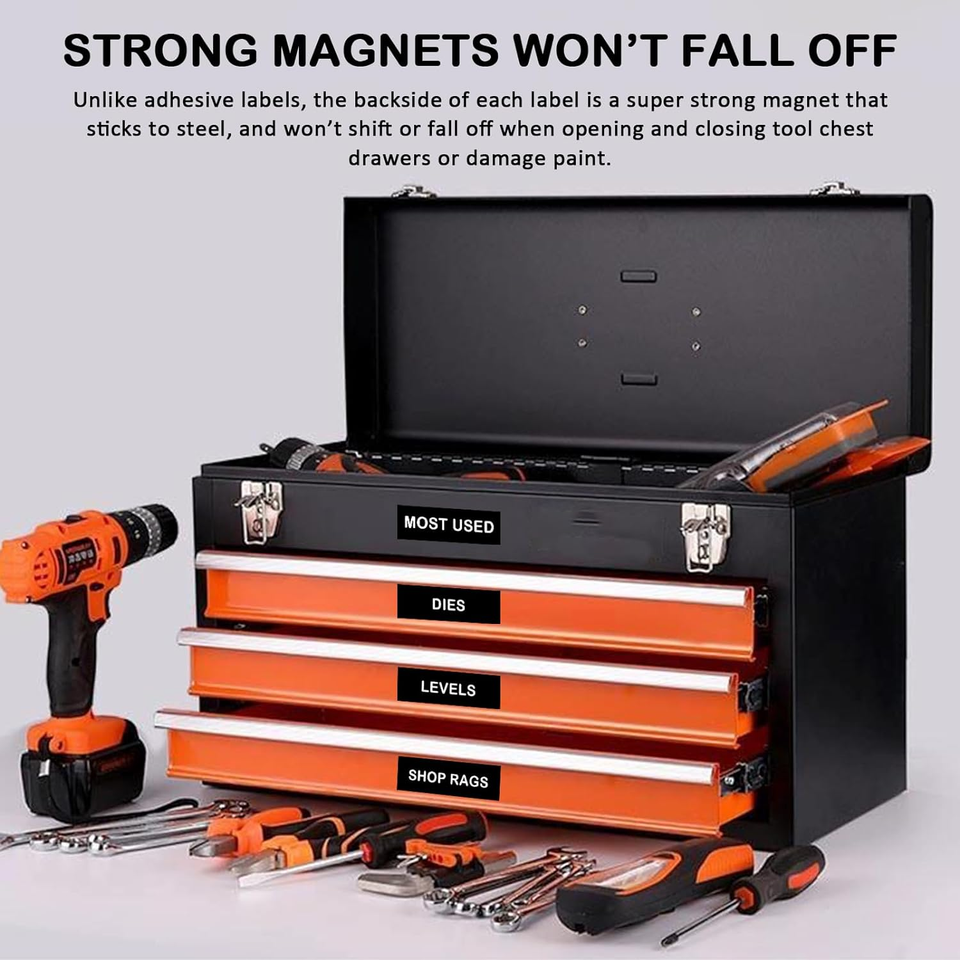 Magnetic tool lable Tool Box Organization Labels with Strong Magnet ...