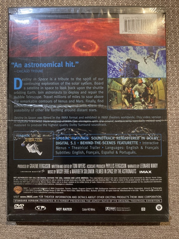 NEW IMAX - Destiny in Space (DVD, 2001) SEALED NEVER OPENED ...