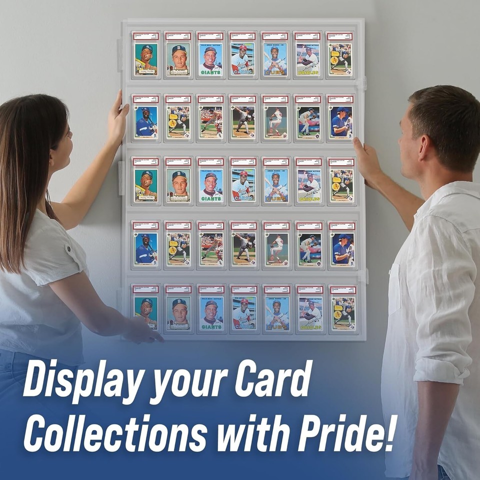 Graded Trading Card Display Case 54 Acrylic & Black PSA Slabs Sport ...